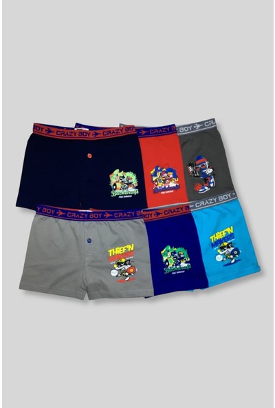 Tutku Erkek Çocuk Çok Renkli 6'lı Paket Elastan Pamuk Baskılı Boxer Tutku Erkek Çocuk Çok Renkli 6'lı Paket Elastan Pamuk Baskılı Boxer