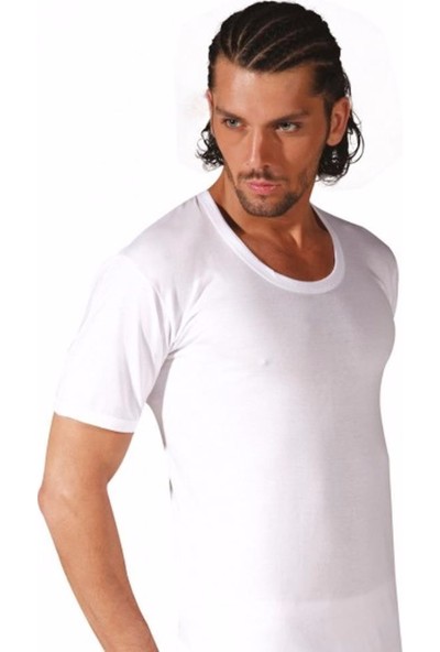 Seher 6'lı Paket Beyaz Erkek Yarım Kol Atlet Fanila