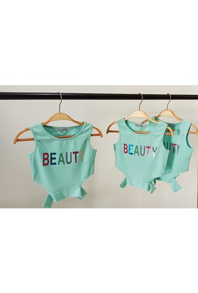 Hapşıı Kids Beauty Askılı Göbek Detaylı Kız Çocuk T-Shirt