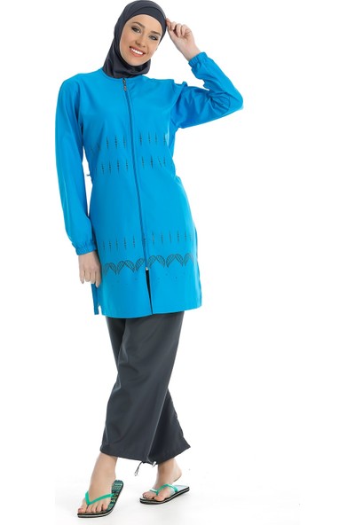 Chelly Kadın Tam Kapalı Fermuarlı Tesettür Mayo