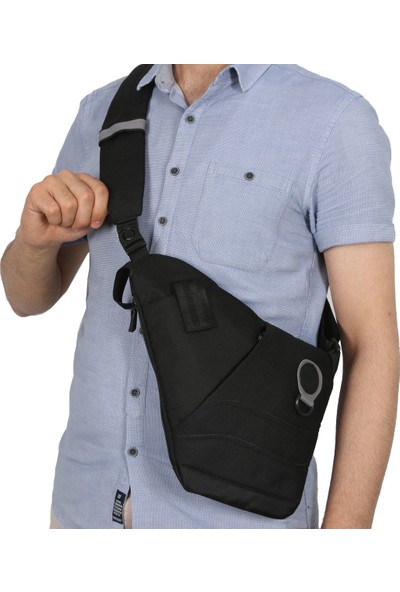 Byhakan Gk11 Çapraz Askılı Göğüs Ve Sırt Çantası Body Bag Çanta Siyah Gri