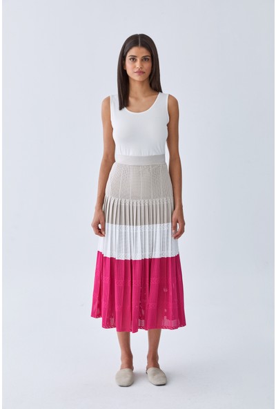 Triko Mısırlı Kadın Etek W20S A036 Etr34 Fuşya