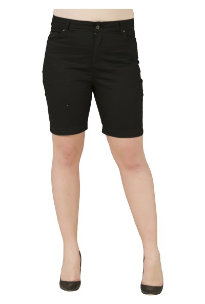 Rmg Büyük Beden Pamuk Şort Siyah
