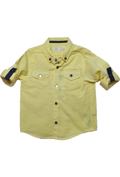 Eficix Erkek Bebek Cepli Spor Gömlek 1-4 Yaş Beyaz