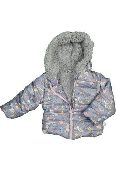 Hippıl Baby Kız Bebek Içi Kürklü Şişme Mont 1-3 Yaş Gri