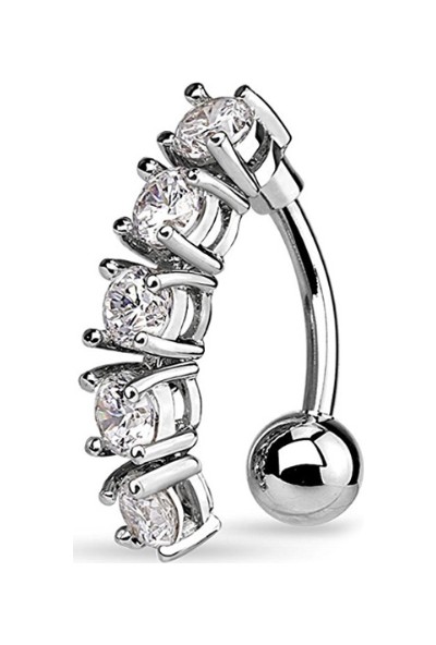 Chavin Beyaz 5 Taşlı Göbek Piercing EG21BY