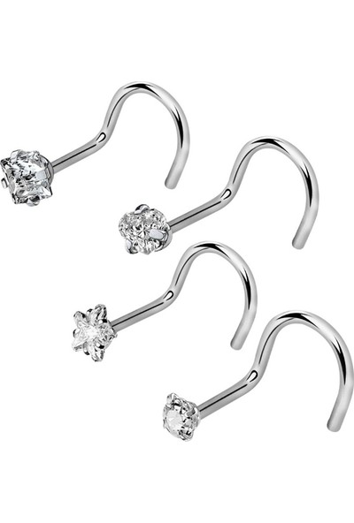 Chavin Cerrahi Çelik 4 Adet Taşlı Beyaz Burun Hızma EG24BY