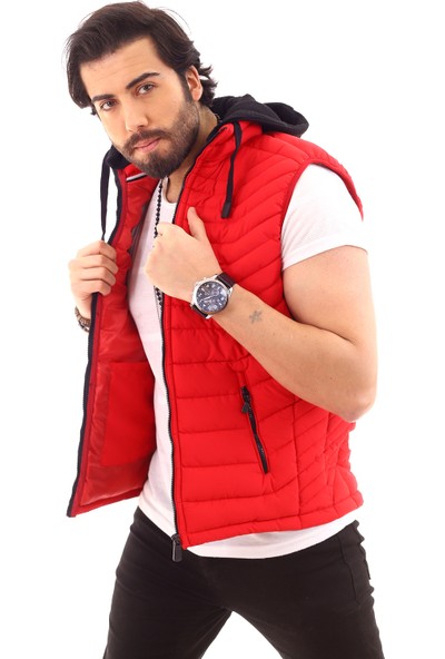 Blackmood Çıkarılabilir Kapüşonlu Slim Fit Erkek Yelek