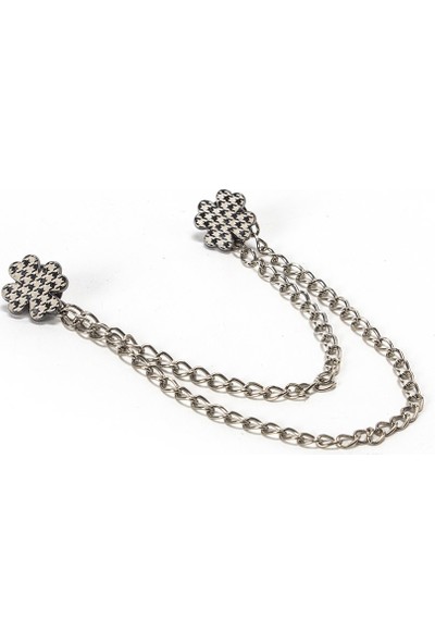 Tudors Bordo Üzeri Gri Detaylı Kravat Iğnesi