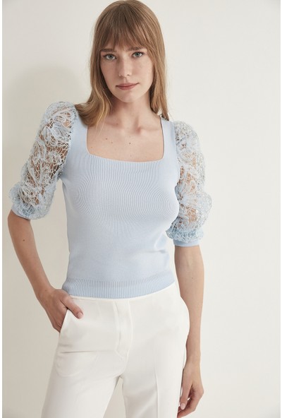 Join Us Kolları Dantelli Triko Kazak