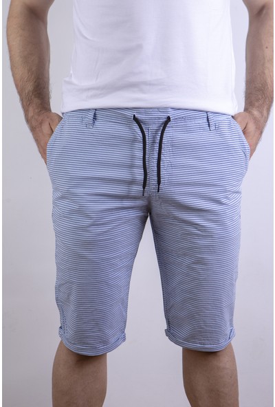 Densmood Erkek Keten Çizgili Şort Densmood Erkek Keten Çizgili Şort