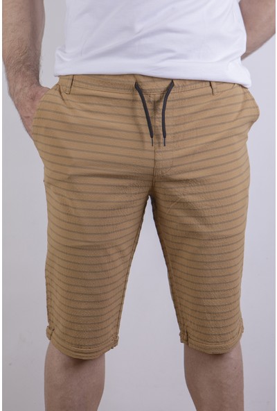 Densmood Erkek Keten Çizgili Şort Densmood Erkek Keten Çizgili Şort