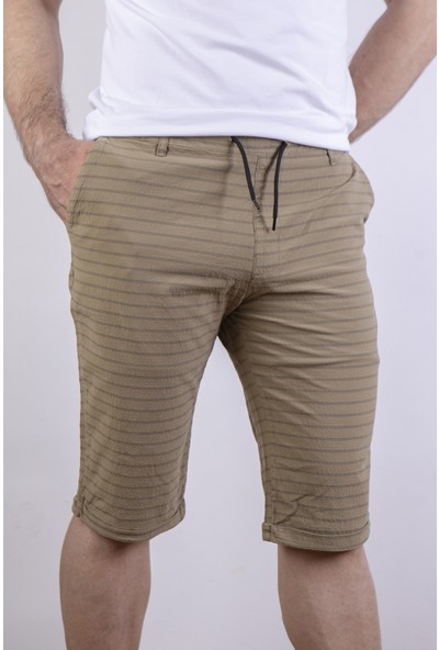 Densmood Erkek Keten Çizgili Şort Densmood Erkek Keten Çizgili Şort