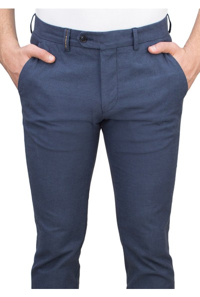 Middleist Mikro Desen Regular Fit Pantolon Lacivert Middleist Mikro Desen Regular Fit Pantolon Lacivert