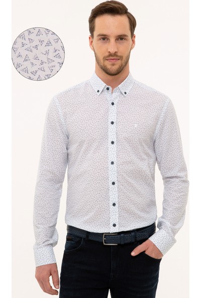 Pierre Cardin Erkek Lacivert Slim Fit Gömlek 50227327-Vr033