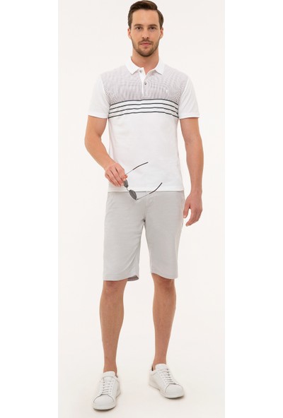 Pierre Cardin Erkek Gri Standart Fit Bermuda Şort 50227590-Vr049 Pierre Cardin Erkek Gri Standart Fit Bermuda Şort 50227590-Vr049