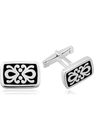 Gumush Gümüş Osmanlı Desenli Kol Düğmesi Gumush Gümüş Osmanlı Desenli Kol Düğmesi