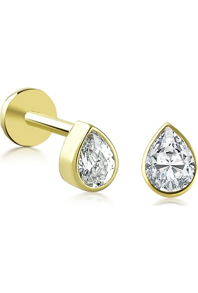 Yapar Jewellery 14 Ayar Altın Damla Taşlı Tragus Piercing Yapar Jewellery 14 Ayar Altın Damla Taşlı Tragus Piercing