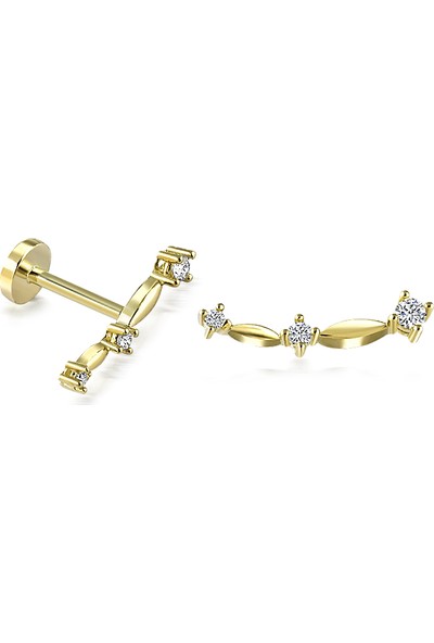 Yapar Jewellery 14 Ayar Altın Düz Tria Kulak Piercing Yapar Jewellery 14 Ayar Altın Düz Tria Kulak Piercing