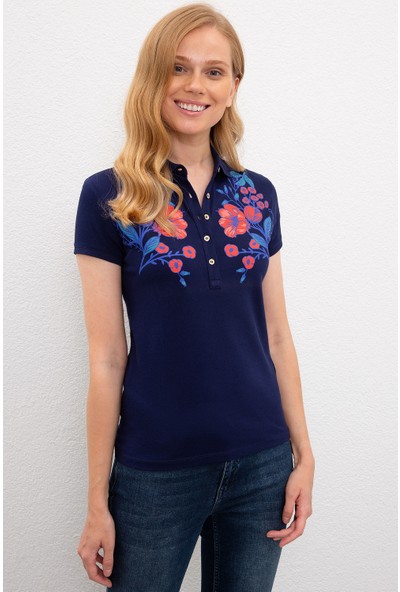 U.S. Polo Assn. Kadın Lacivert T-Shirt 50216136-Vr033