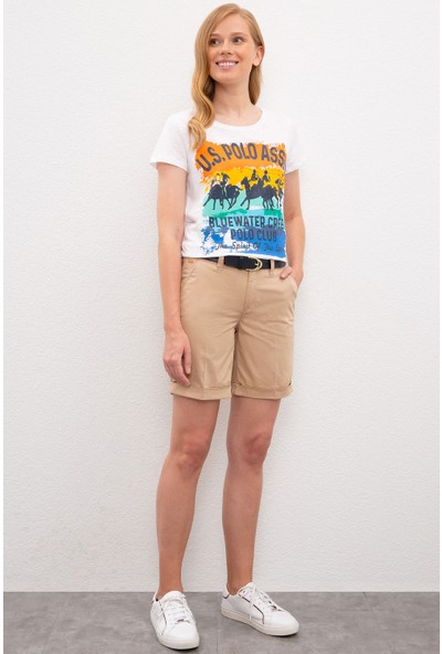 U.S. Polo Assn. Kadın Beyaz Dokuma Bermuda Capri 50218470-Vr085 U.S. Polo Assn. Kadın Beyaz Dokuma Bermuda Capri 50218470-Vr085