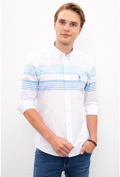 U.S. Polo Assn. Erkek Mavi Gömlek Uzunkol 50219643-Vr077