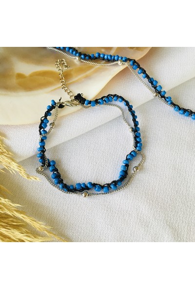 Pearl Beads Tığ Işi Kum Boncuklu Halhal