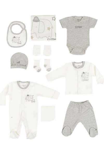 Aziz Bebe 10222 Elephant Erkek Bebek 10'lu Hastane Çıkışı Seti