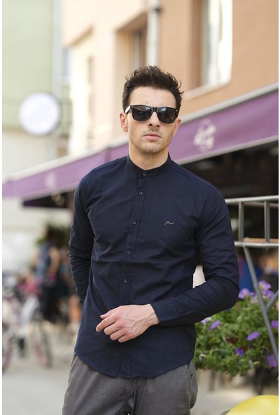 Oksit Sorte 1087 Extra Slim Fit Keten Erkek Gömlek Oksit Sorte 1087 Extra Slim Fit Keten Erkek Gömlek