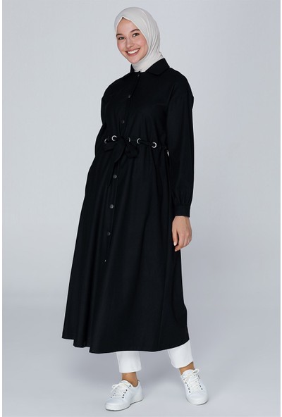 Armine Kuşgözü Detaylı Ferace Siyah 9K8800