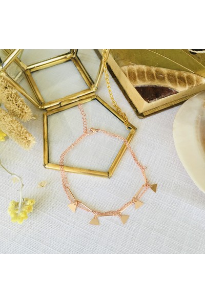 Pearl Beads Rose Çift Zincirli Halhal