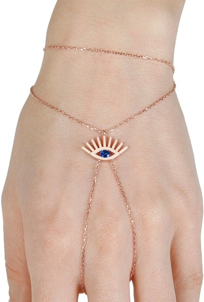 Afrodit Silver Göz Sembollü Tasarım Gümüş Şahmeran Bileklik