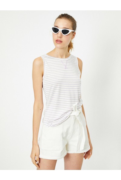 Koton Kadın Bisiklet Yaka Kolsuz Antibakteriyel Atlet