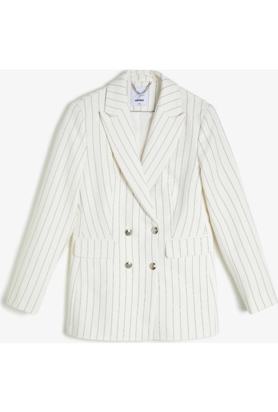 Koton Kadın Arzu Sabancı for Koton Çizgili Blazer Ceket Koton Kadın Arzu Sabancı for Koton Çizgili Blazer Ceket