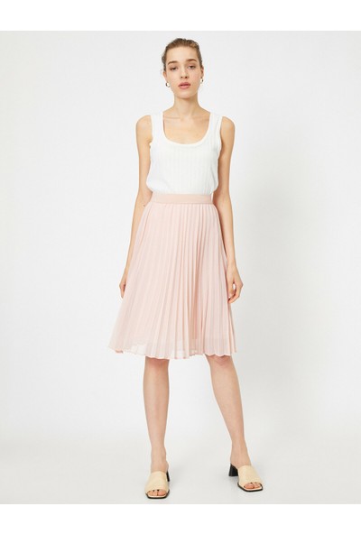 Koton Beli Lastikli Pilili Etek