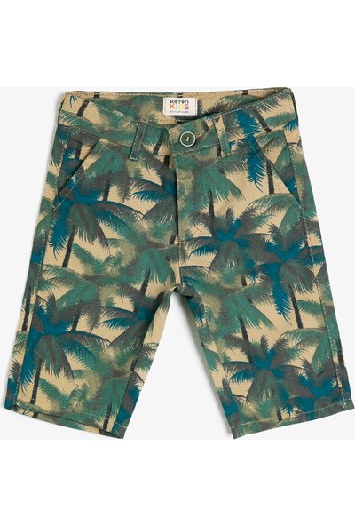 Koton Erkek Çocuk Palmiye Desenli %100 Pamuk Dokuma Şort Koton Erkek Çocuk Palmiye Desenli %100 Pamuk Dokuma Şort