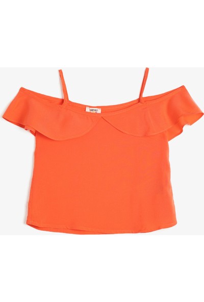 Koton Askılı Kısa Kollu Fırfır Detaylı Bluz