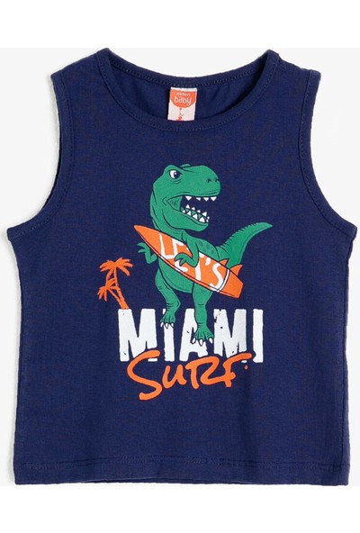 Koton Kids Erkek Çocuk Bisiklet Yaka Baskılı Atlet