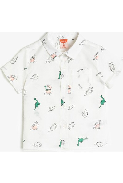 Koton Erkek Çocuk Klasik Yaka Kısa Kollu Baskılı Gö