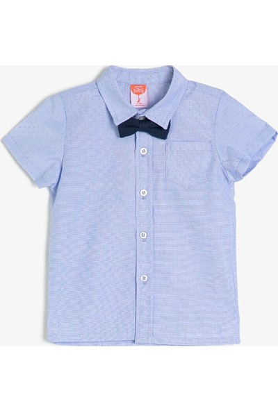 Koton Erkek Bebek Klasik Yaka Kısa Kollu Cepli Gömlek