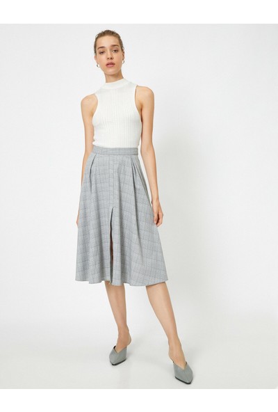 Koton Kadın Önden Yırtmaçli Midi Etek