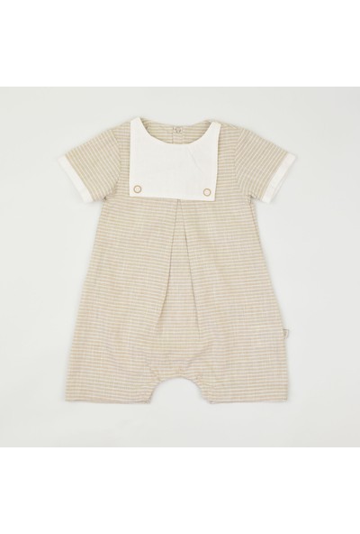 Mymio Mama Önlüklü, Çizgili Erkek Bebek Tulumu