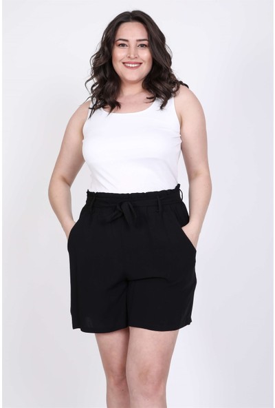 Myline Beli Lastikli ve Kuşaklı Şort 45564 Myline Beli Lastikli ve Kuşaklı Şort 45564