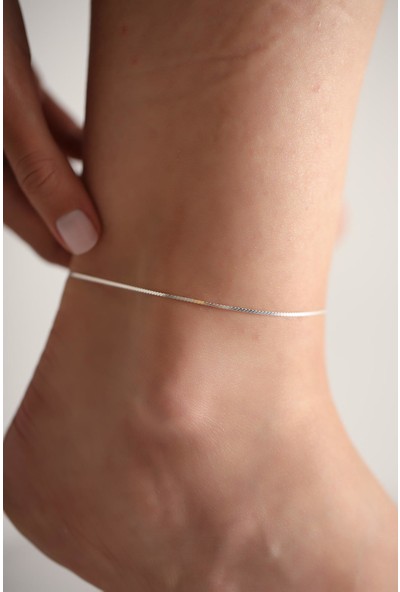 Ninova Silver Tilki Kuyruğu Model Gümüş Italyan Halhal