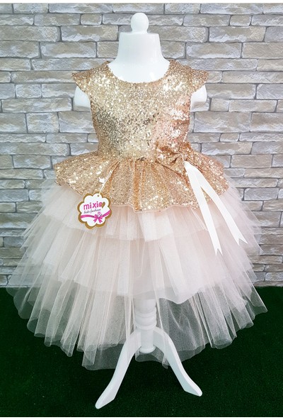 Mixie Baby Gold Kız Çocuk Özel Gün Doğum Günü Abiye Elbise Mixie Baby Gold Kız Çocuk Özel Gün Doğum Günü Abiye Elbise