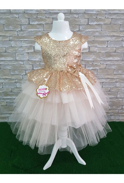 Mixie Baby Gold Kız Çocuk Özel Gün Doğum Günü Abiye Elbise Mixie Baby Gold Kız Çocuk Özel Gün Doğum Günü Abiye Elbise
