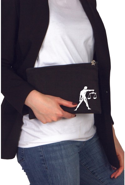 Pamusan Burç Baskılı Kanvas El Çantası - Terazi Burcu