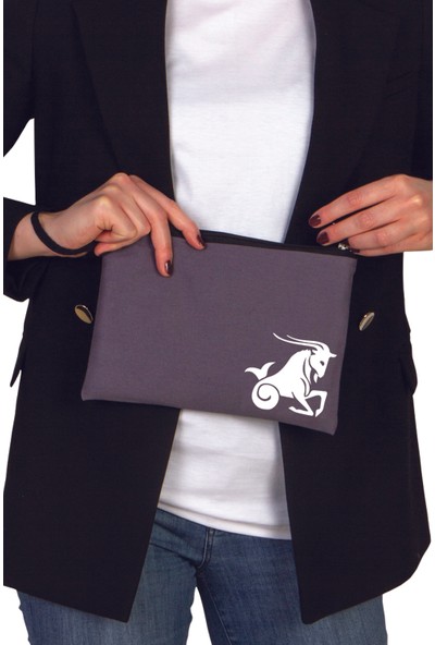 Pamusan Burç Baskılı Kanvas El Çantası - Oğlak Burcu