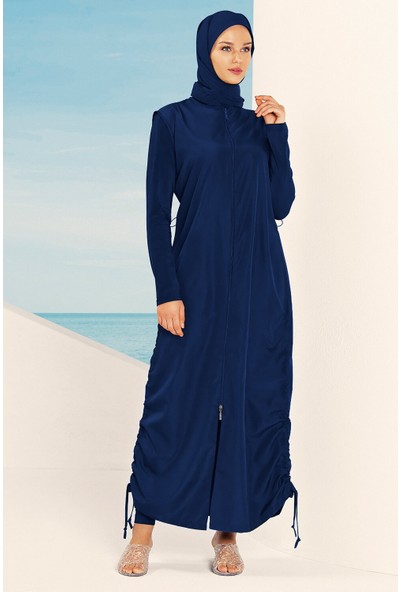 Haşema H-6021 Sine Lacivert Tam Kapalı Mayo