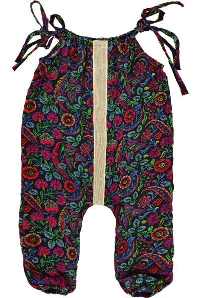 Shecco Babba Kız Bebek Siyah Çiçekli Askılı Tulum Shecco Babba Kız Bebek Siyah Çiçekli Askılı Tulum